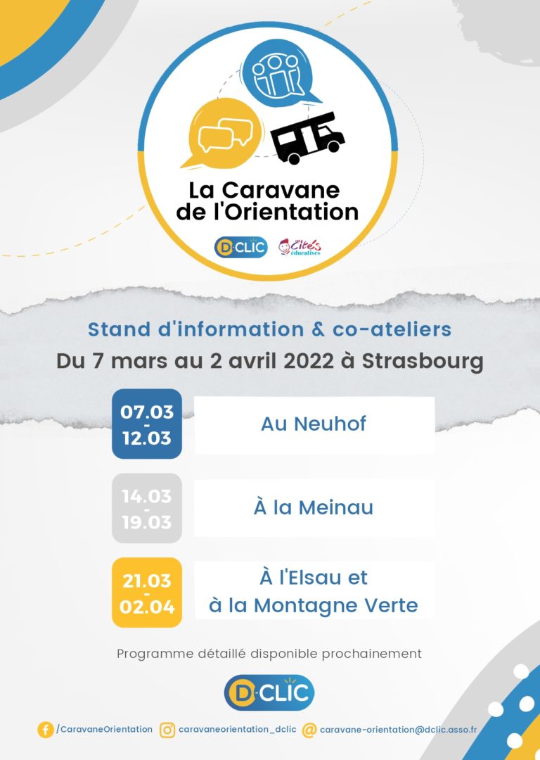 Affiche de la caravane de l'orientation | Association D-Clic